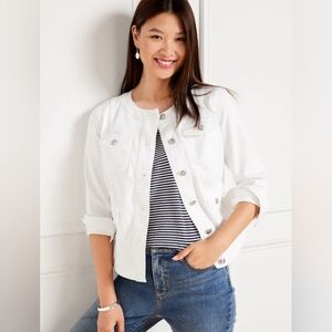 Talbots | Jackets & Coats | Talbots White Denim Jacket Size Xl | Poshmark
